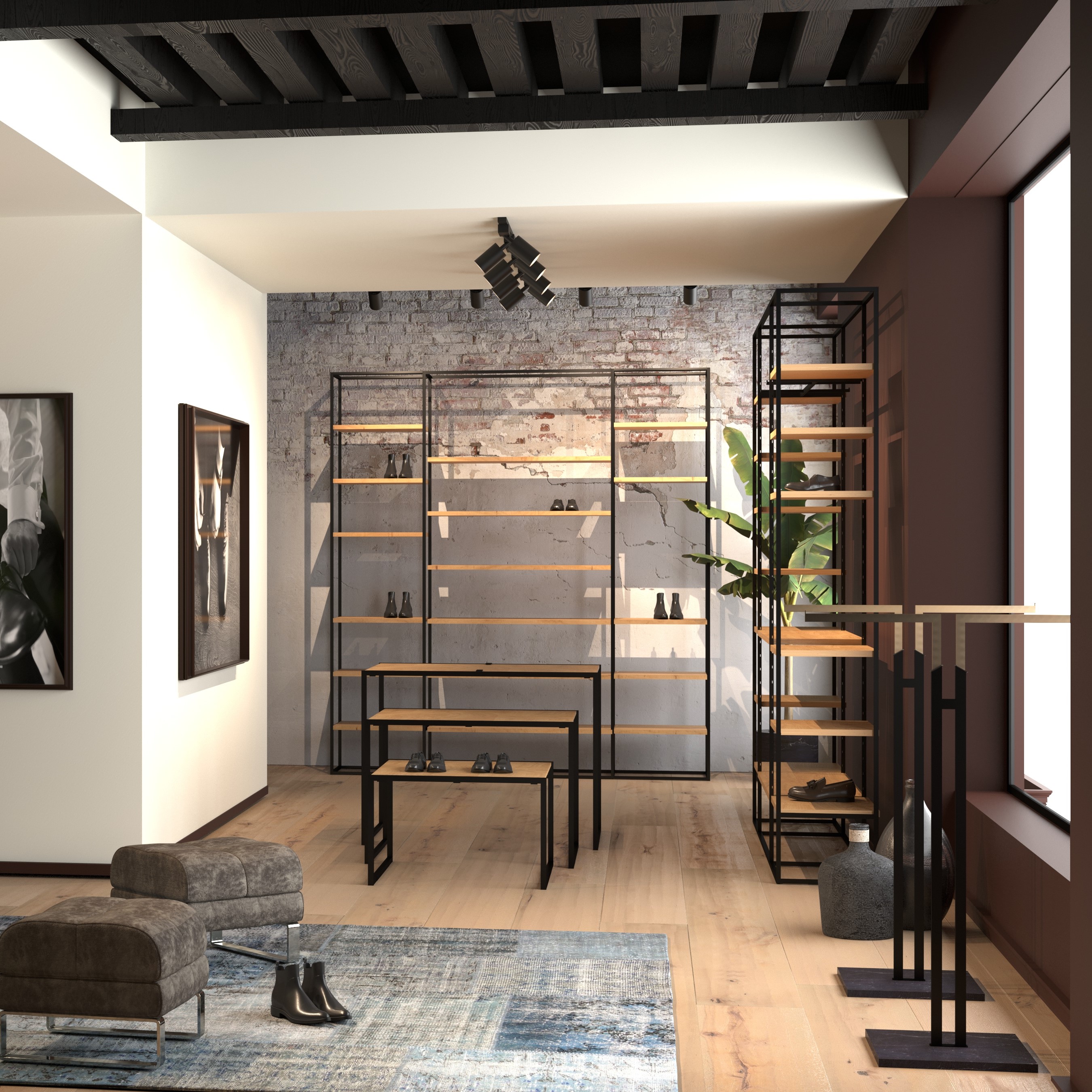 Agencement de magasin, mobilier professionnel modulable et personnalisable